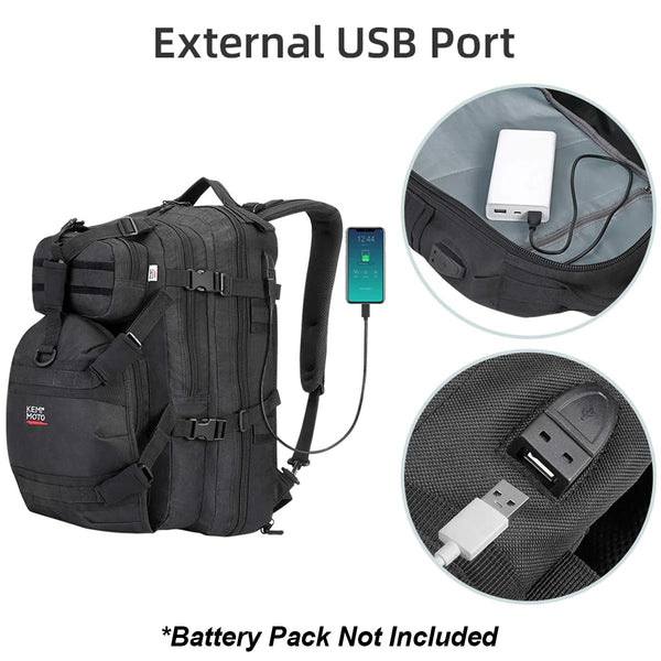 Helmet Tactical Backpack/Rucksack with USB - Rødkilde ATV