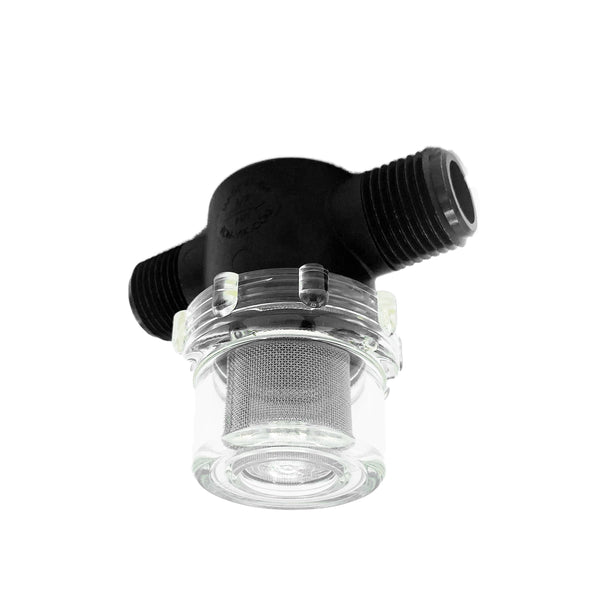 Inline Strainer 1/2 inch MNPT 50 Mesh with Clear Bowl - Rødkilde ATV